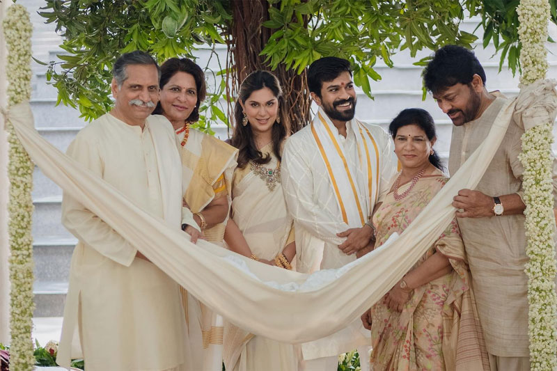 Chiranjeevi announces name of granddaughter in a grand ceremony