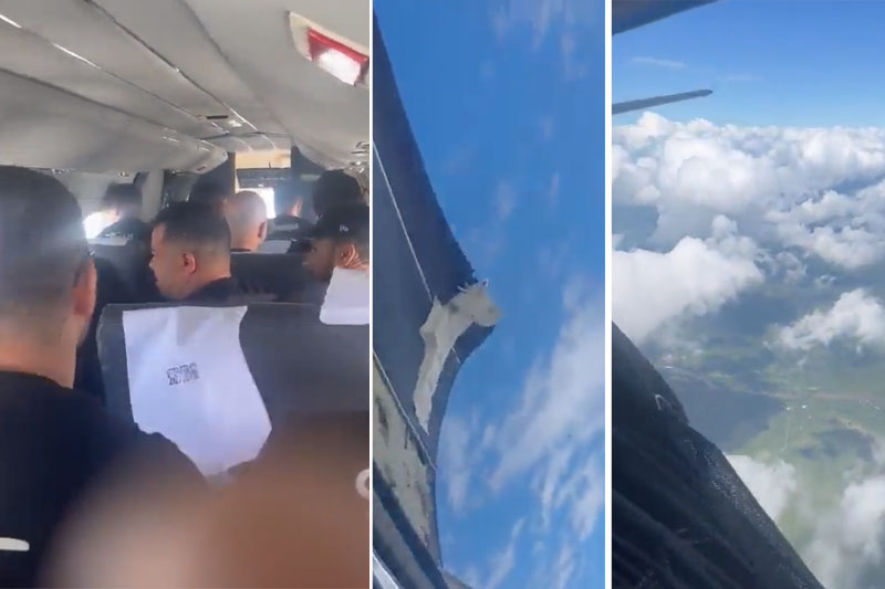Plane's door opens mid-air; jaw-dropping video goes viral
