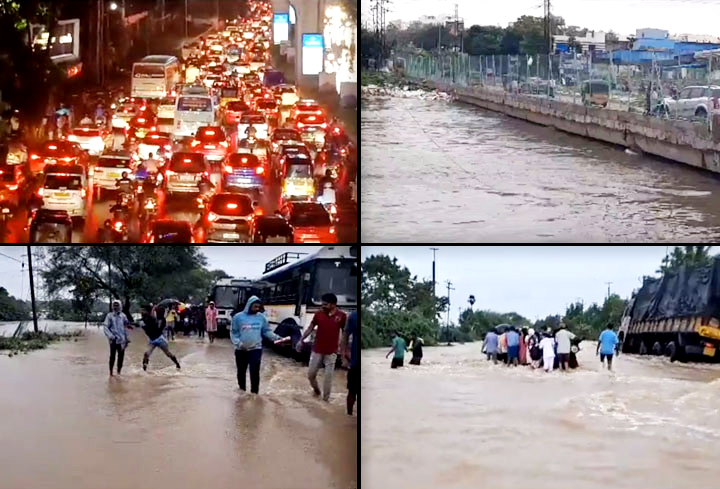 The Latest Disaster Caused by Heavy Rain in Telangana Hyderabad on 24th ...