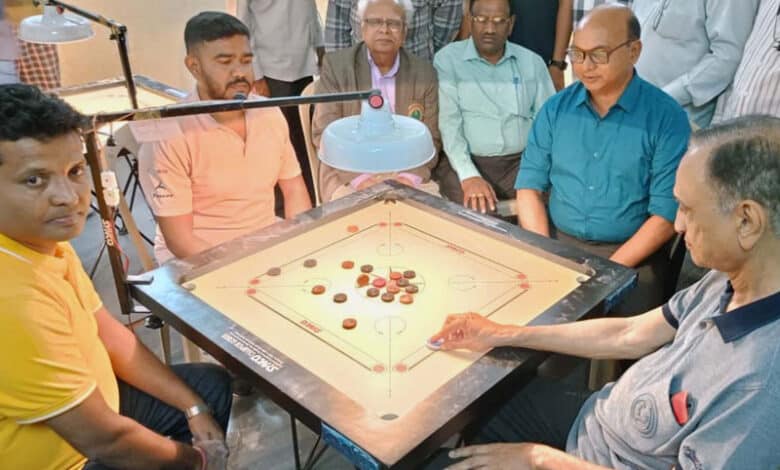 Carrom Enthusiasts Clash in Thrilling Sr. State Open Ranking Tournament