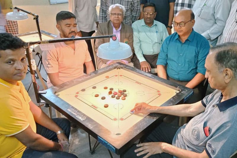 Carrom Enthusiasts Clash in Thrilling Sr. State Open Ranking Tournament