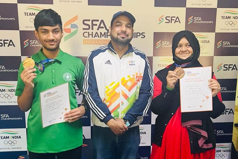 Madina Public School Students Shine in SFA: Abdul Mateen Clinches Gold, Mariyam Fatema Wins Bronze