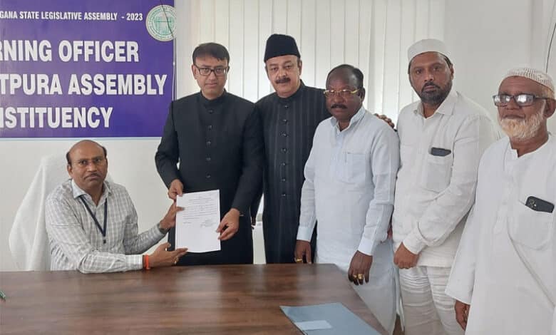 Amjed Ullah Khan Submits Nomination Papers for Yakutpura Assembly Seat