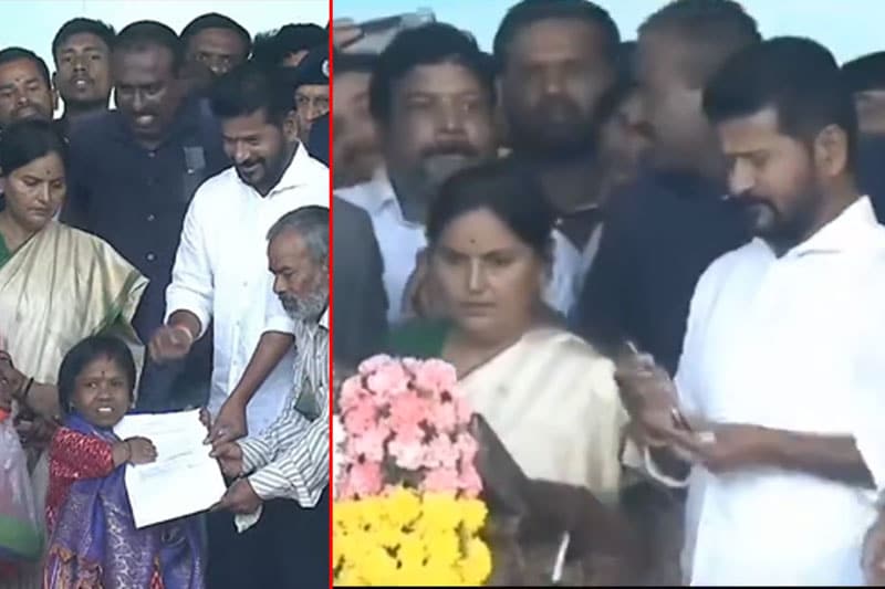 Revanth Reddy Signs File for Congress' 6 Guarantees