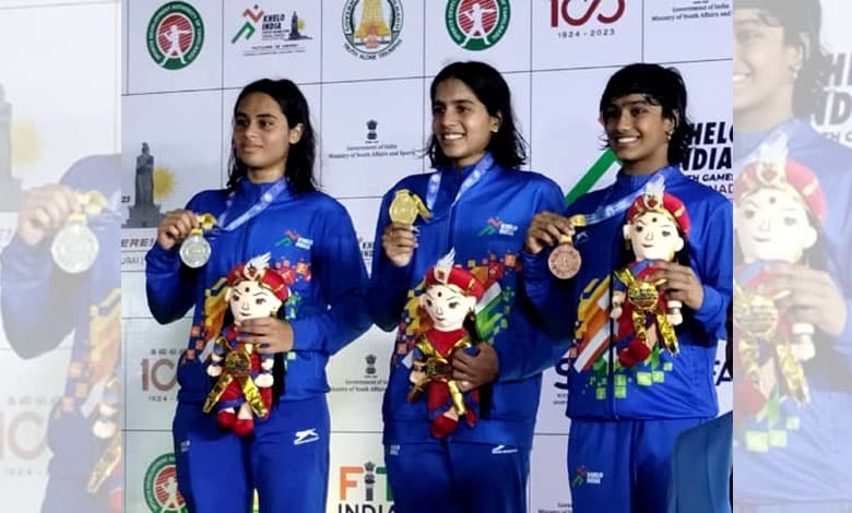 Vritti Agarwal Shines with Double Gold in Khelo India Youth Games Swimming Championship 2023