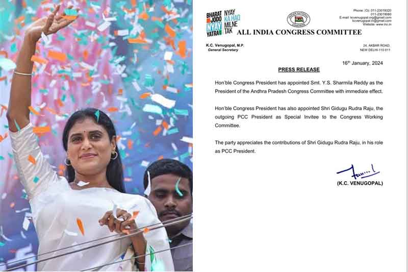Sharmila Named President of Congress Party in Andhra Pradesh (video)