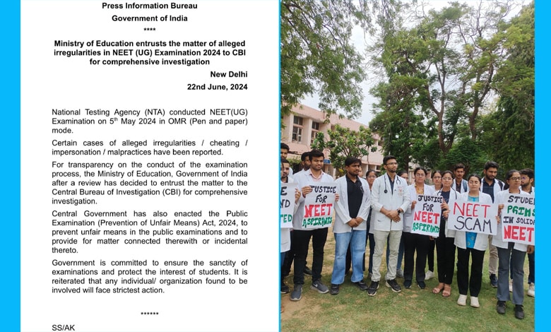Breaking: Centre orders CBI probe into allegations of irregularities in NEET-UG