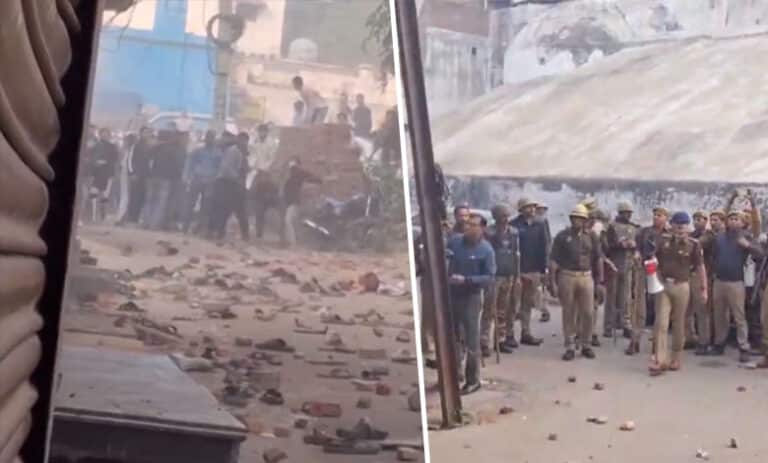 Stone Pelting Erupts in Sambhal as Survey Team Reaches Shahi Jama ...