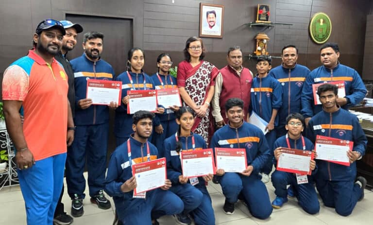 Sports Authority of Telangana Honors Indian Football Skating Team for ...