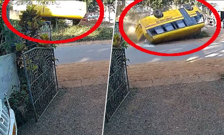 Horrible Accident in Kannur: School Bus Overturns, Leaving 1 Student ...