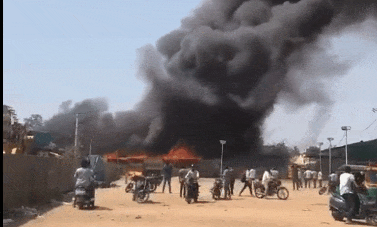 Massive Fire Breaks Out Near RTC Depot in Vijayawada: Gas Cylinder ...