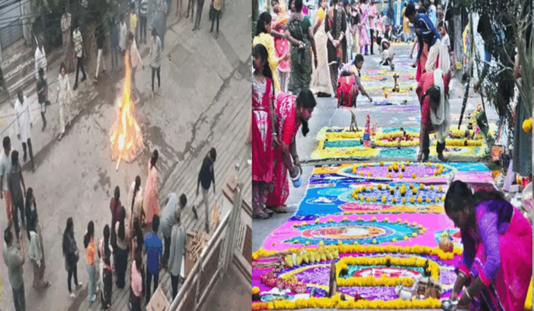 Sankranti celebrations kick-off in Telugu states with 'bhogi'